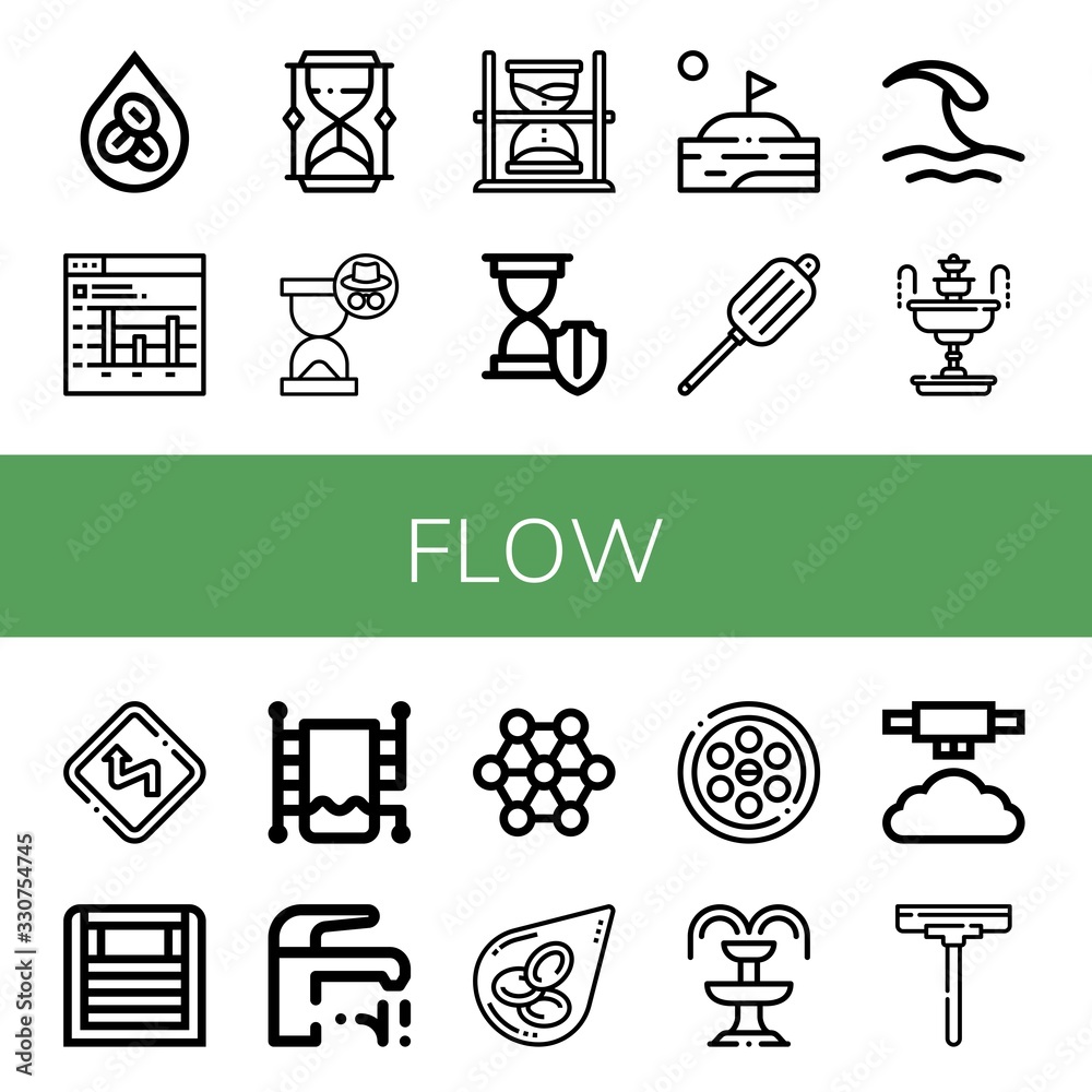flow simple icons set Stock Vector | Adobe Stock