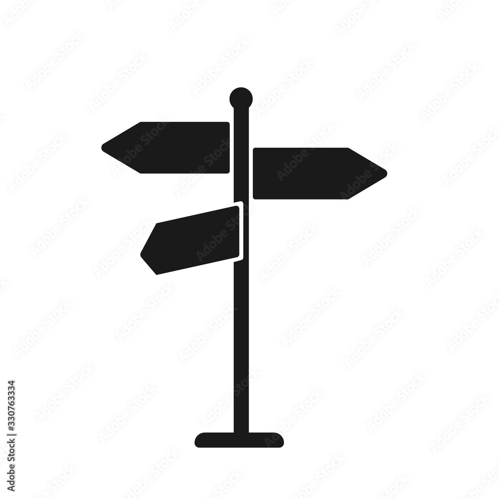 sign post icon. crossroad sign. Flat vector illustration pointer icon ...