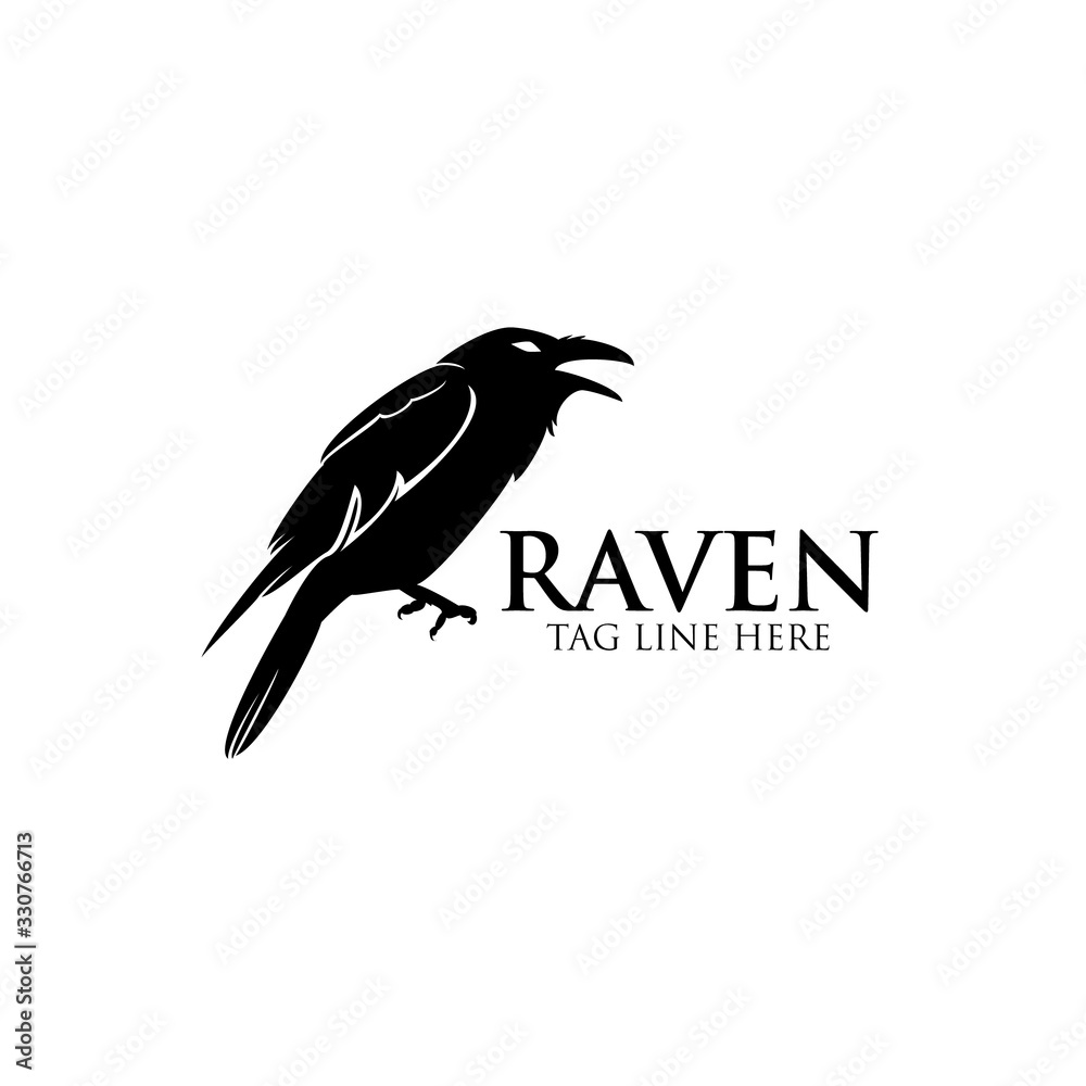 raven logo icon vector design template Stock Vector | Adobe Stock