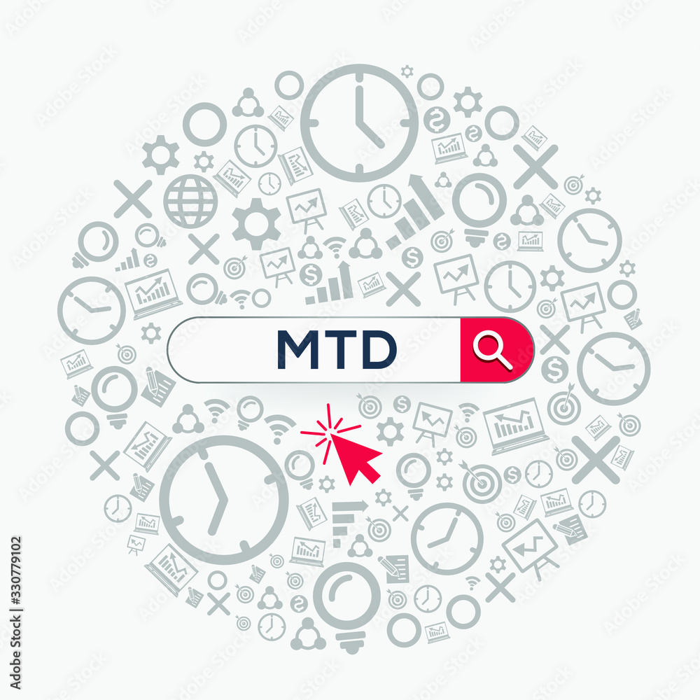 Vetor do Stock: MTD mean (month to date) Word written in search bar ...