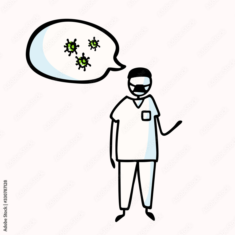 Corona virus covid 19 stick man doctor explainer infographic. Viral flu ...