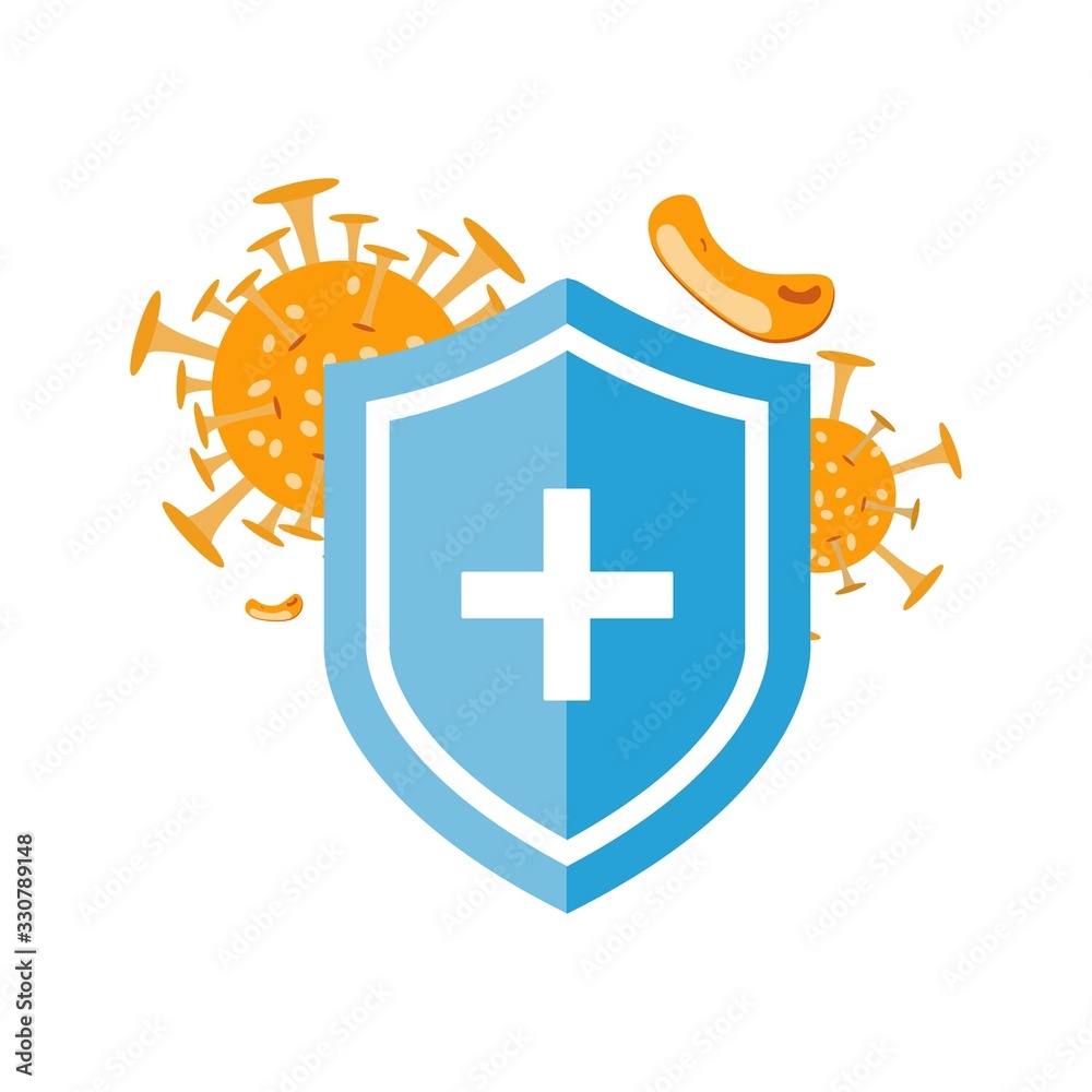 Immune system vector icon logo. Protection against bacteria health ...