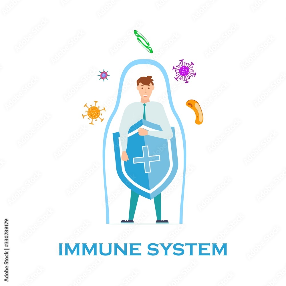 Immune System Vector Icon Logo Health Bacteria Virus Protection