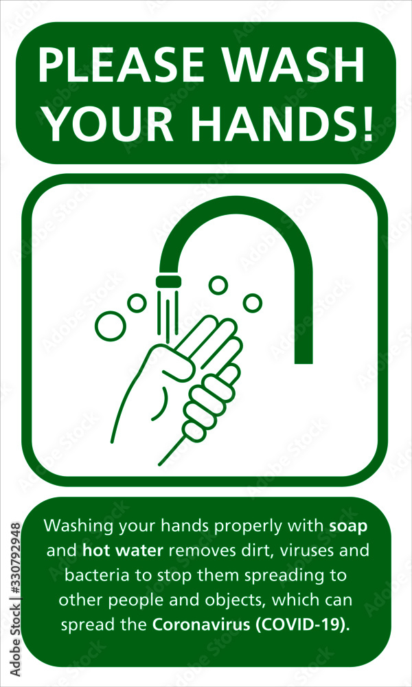 Vector Format ai. wash your hands poster for COVID-19. coronavirus ...
