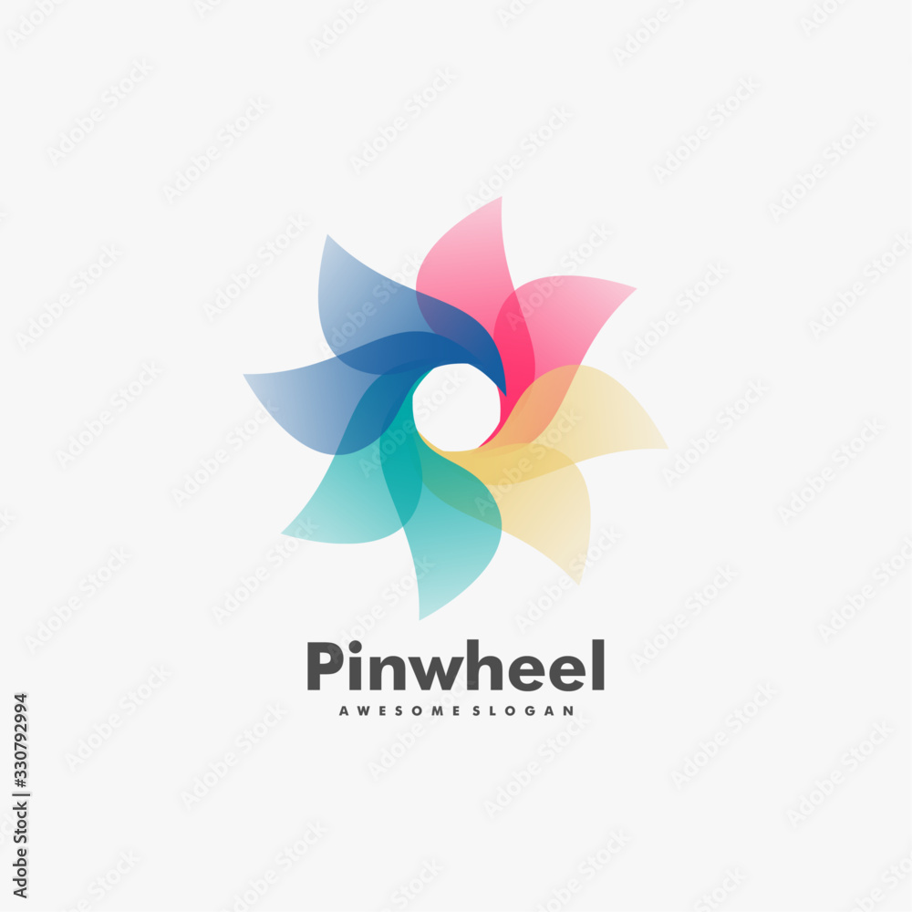 Vector Logo Illustration Pinwheel Gradient Colorful Style. Stock Vector ...