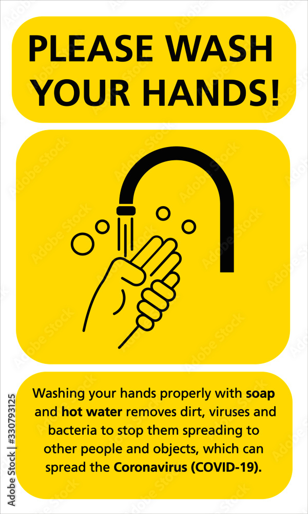Vector Format ai, files fonts as outlnes, for wash your hands poster ...
