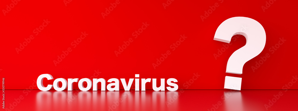 question mark in front of a color wall background. Corona Covid-19 ...