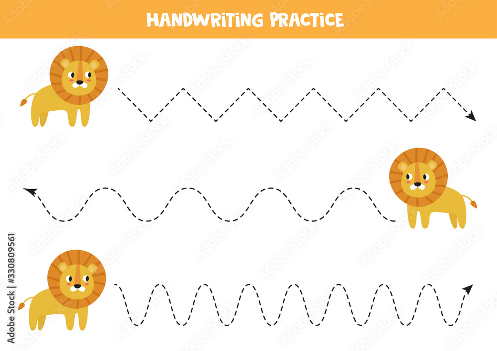 Trace The Lines With Cute Cartoon Lines Practice For Kids Stock trace-the-lines-with-cute-cartoon-lines-practice-for-kids-stock