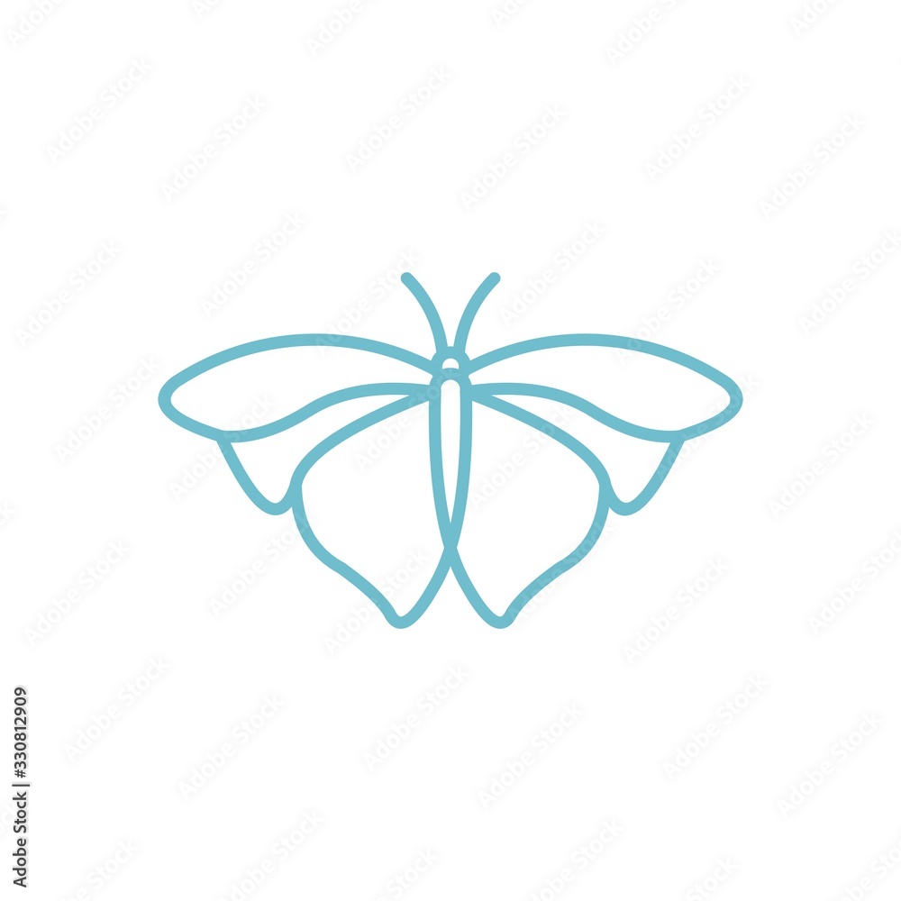 butterfly logo vector line icon drawing shape illustration Stock Vector ...