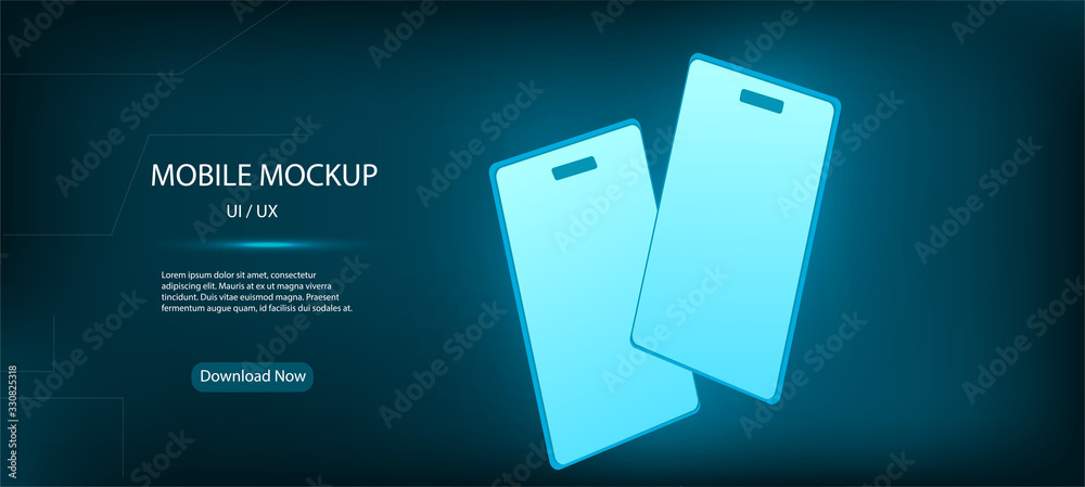 Smartphone at different angles. The layout of the universal device. Set ...