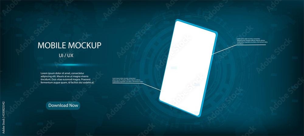 Smartphone at different angles. The layout of the universal device ...