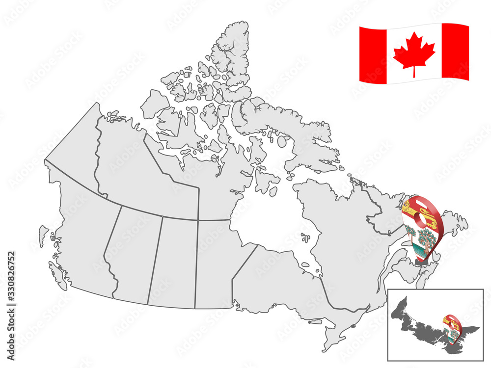 Location of Prince Edward Island on map Canada. 3d Prince Edward Island ...