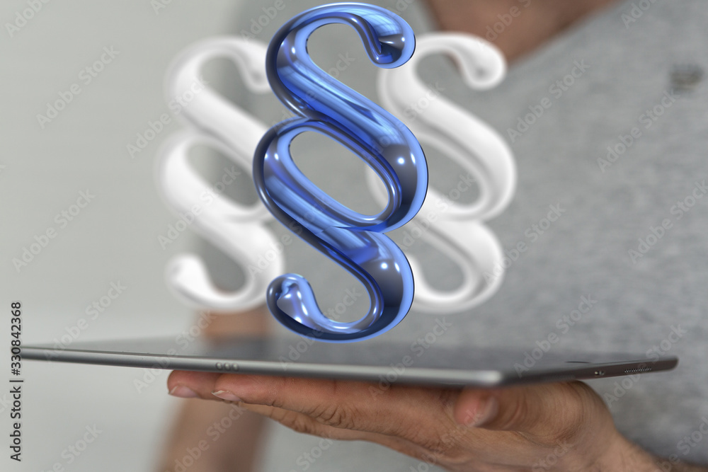 symbol paragraph law sign digital in hand Stock Photo | Adobe Stock