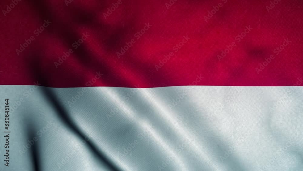 Monaco flag waving in the wind. National flag of Monaco. Sign of Monaco ...