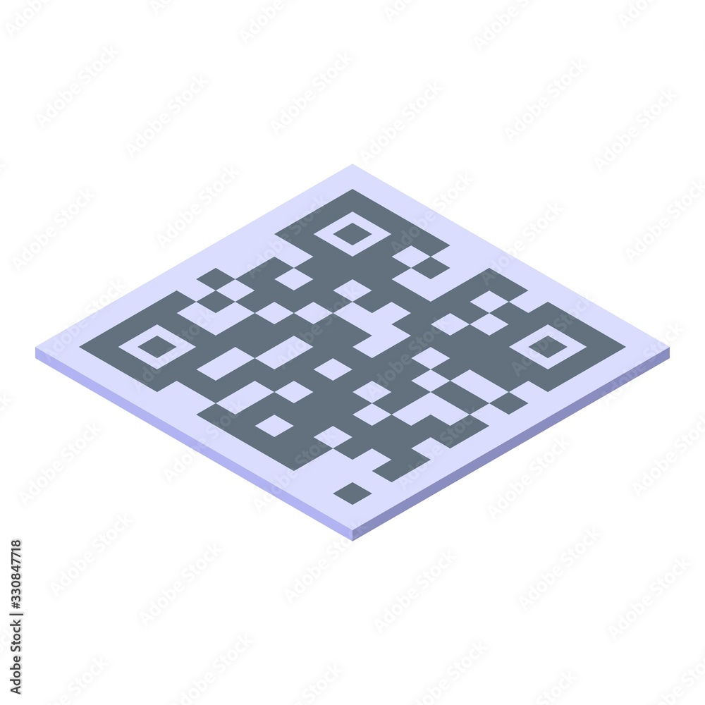 Digital qr code icon. Isometric of digital qr code vector icon for web ...