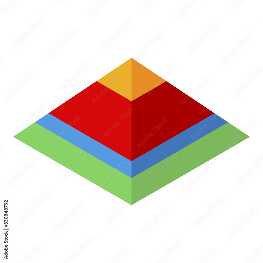 Pyramide chart icon. Isometric of pyramide chart vector icon for web ...