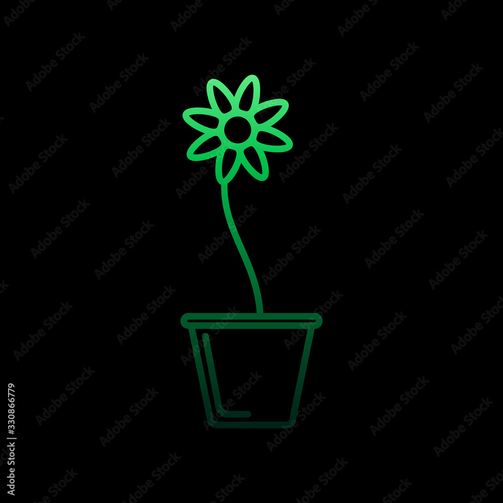 Sunflower in pot nolan icon. Simple thin line, outline vector of flower ...