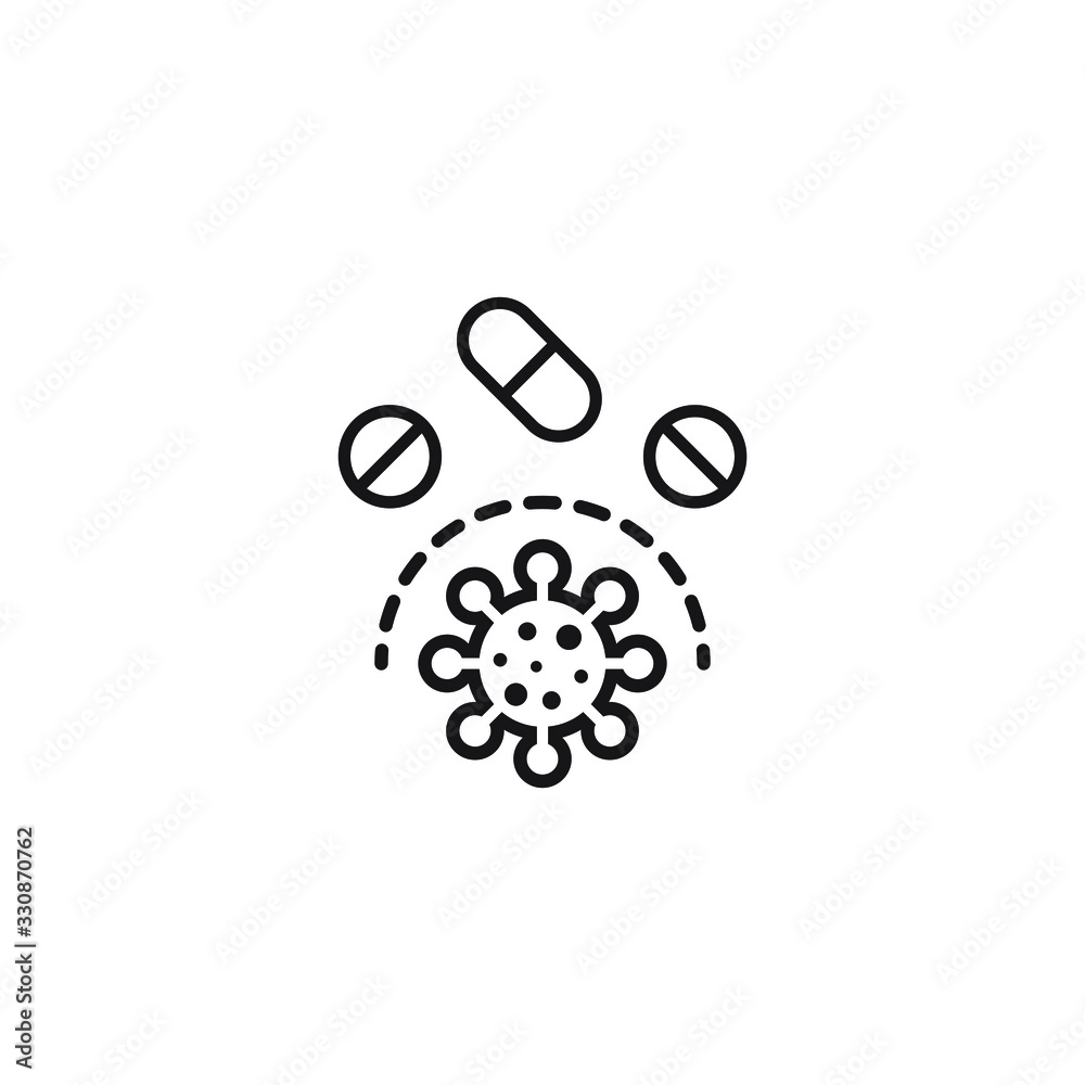 Antibiotic resistance icon design isolated on white background. Vector ...