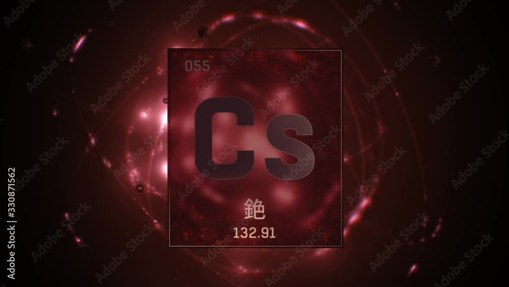 Vidéo Stock Cesium as Element 55 of the Periodic Table. Seamlessly ...