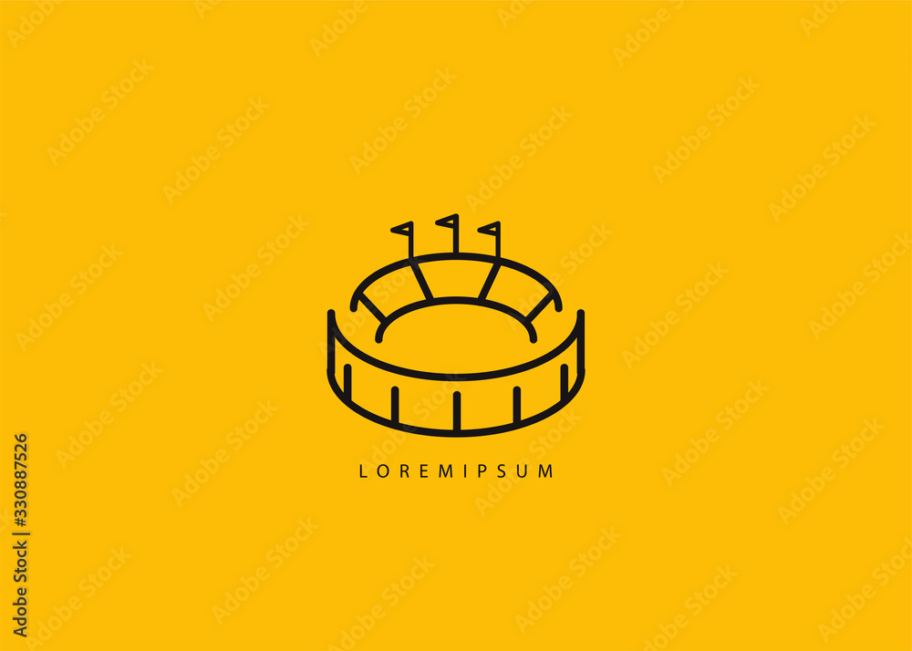 Stadium Logo Vector - Sport Stadium Simple Illustration line art icon ...