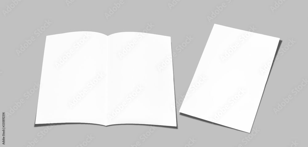 Leaflet folded white paper really,Open leaflet in square format.Empty ...