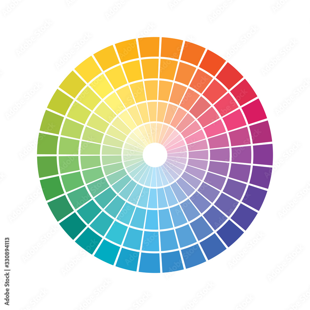 geometric shapes that makes a concentric circles. rainbow color ...