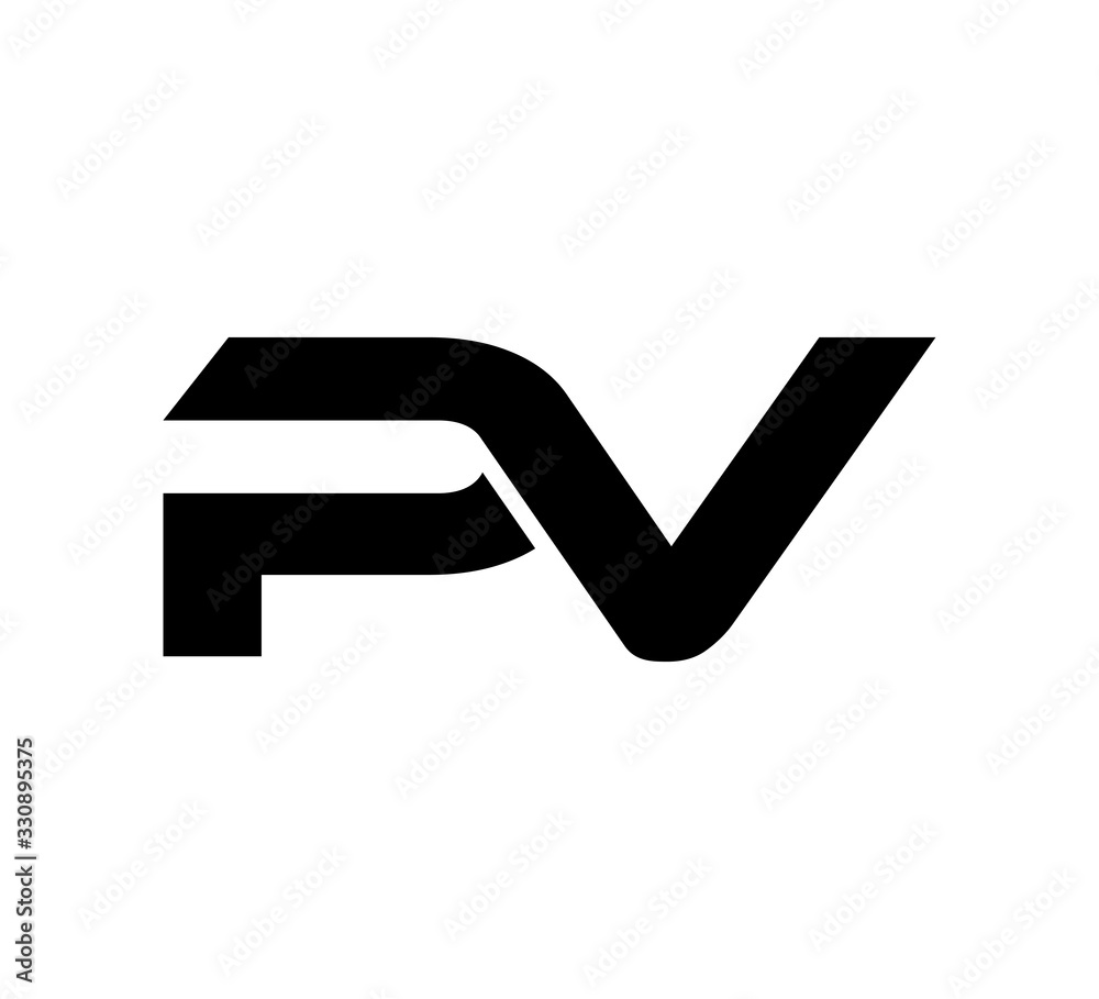 Initial 2 letter Logo Modern Simple Black PV Stock Vector | Adobe Stock