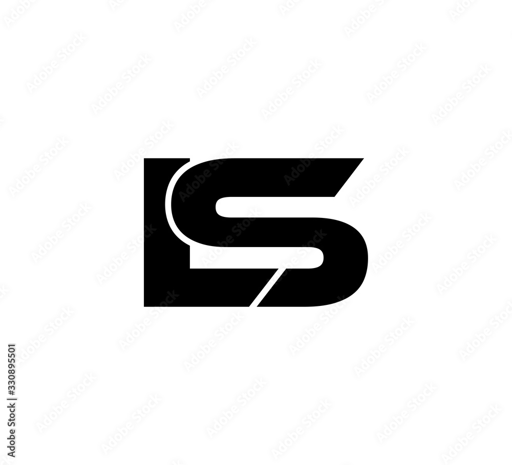 Initial 2 letter Logo Modern Simple Black LS Stock Vector | Adobe Stock