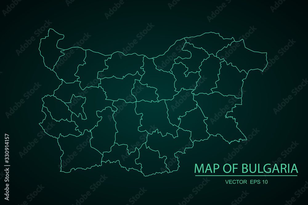 High detailed blue vector map - Bulgaria,Blue gradient Bulgaria map ...