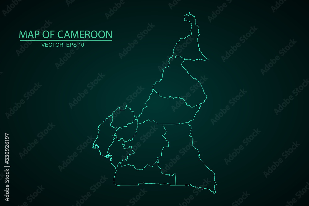 High quality map of Cameroon, map - blue pastel graphic background ...