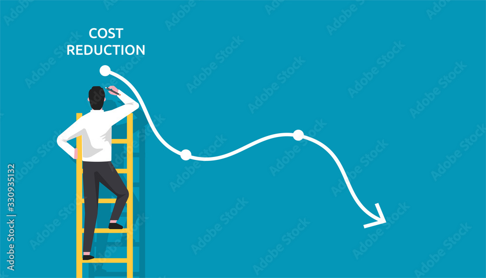 Costs reduction, costs cut, costs optimization business concept ...