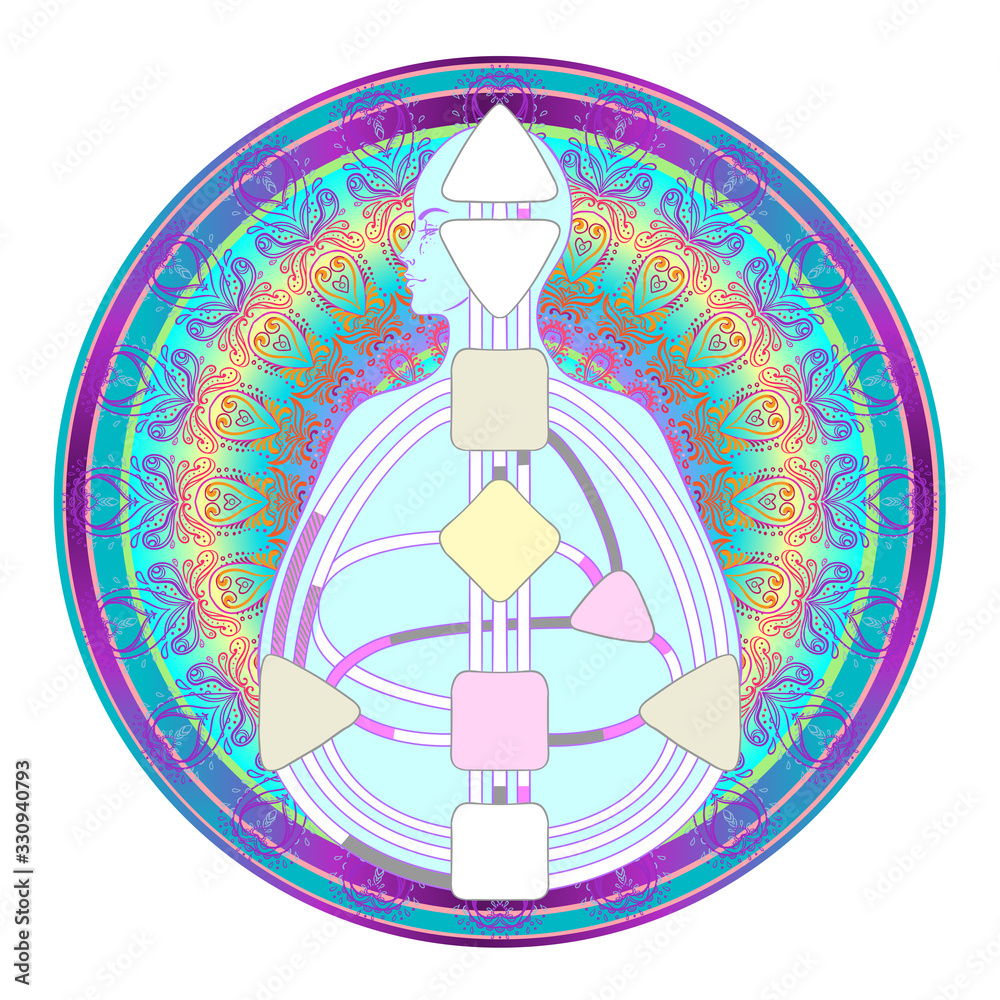 Human design bodygraph chart design. Vector isolated illustration ...