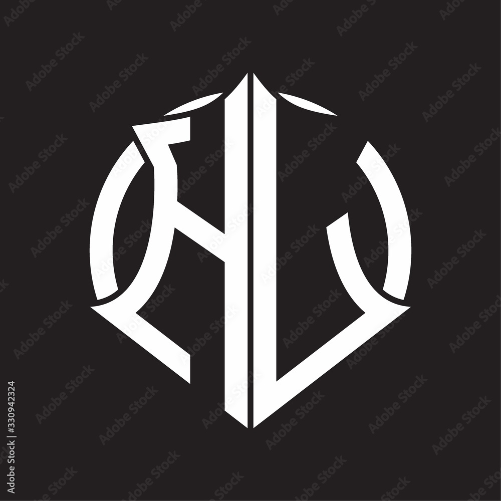 HL Logo monogram with emblem and circle rounded design template Stock ...