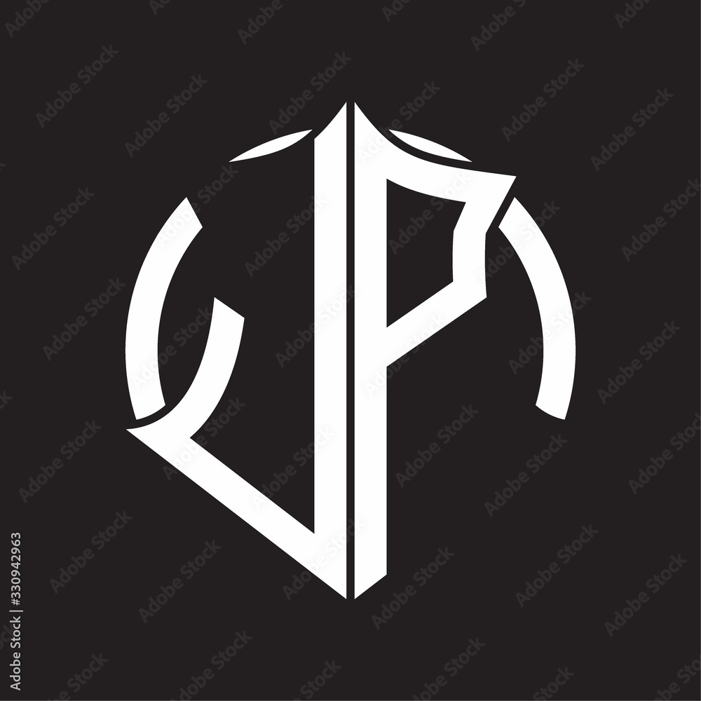 JP Logo monogram with emblem and circle rounded design template Stock ...