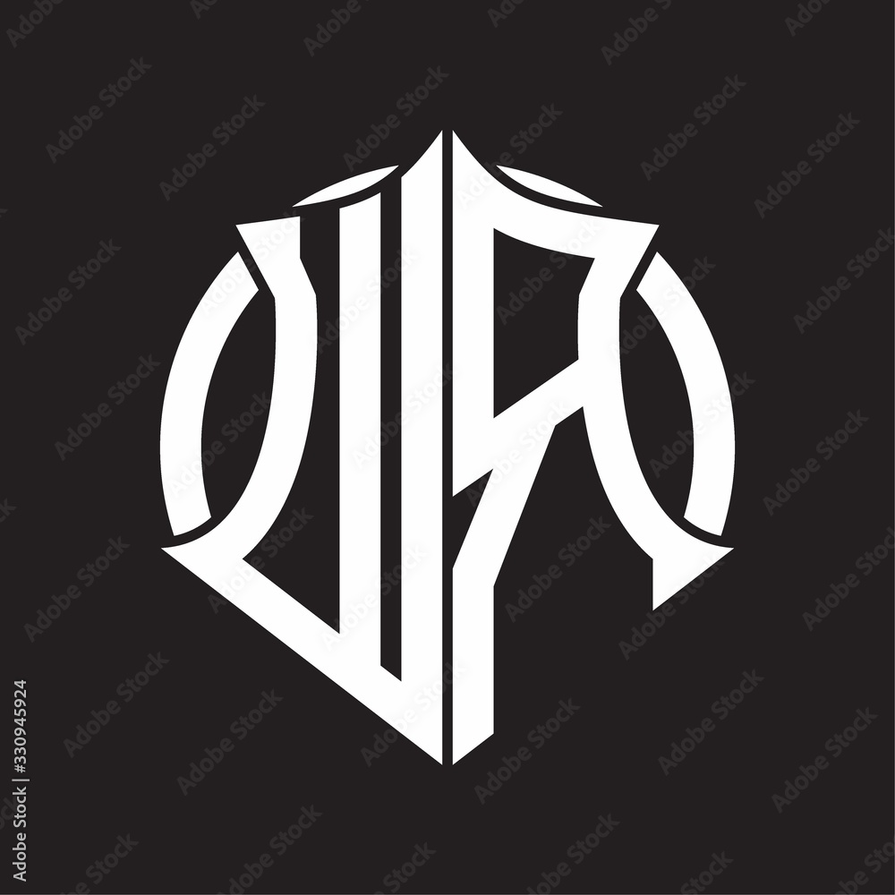 WR Logo monogram with emblem and circle rounded design template Stock ...