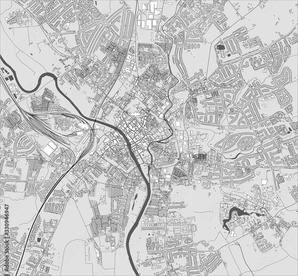 map of the city of York, North Yorkshire, Yorkshire and the Humber ...
