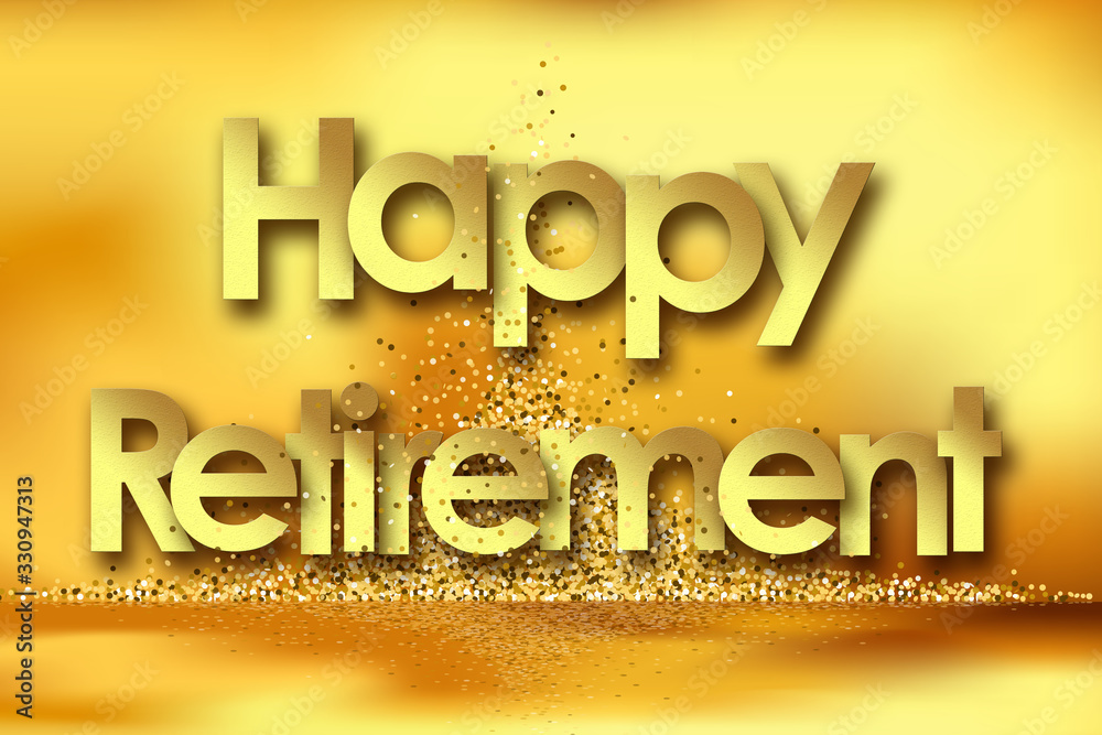 Happy Retirement in golden stars background Stock Illustration | Adobe ...
