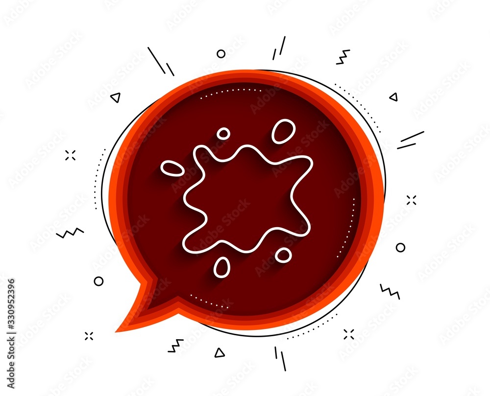 Dirty spot line icon. Chat bubble with shadow. Laundry service sign ...
