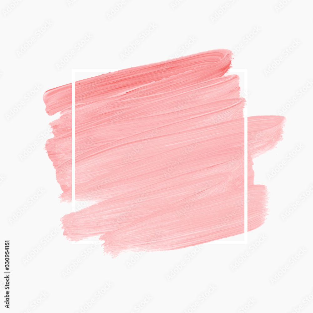 Pink cream creative abstract background design vector over square frame ...