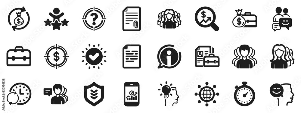Group, Profile and Teamwork icons. Business user icons. Portfolio ...