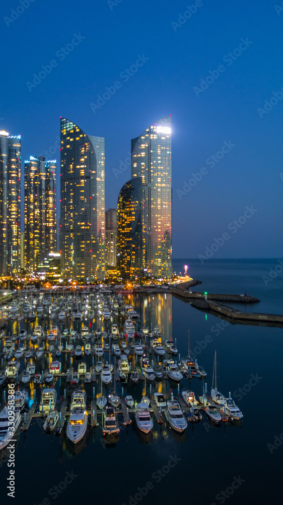 Busan City building skyline and skyscraper business and financial ...