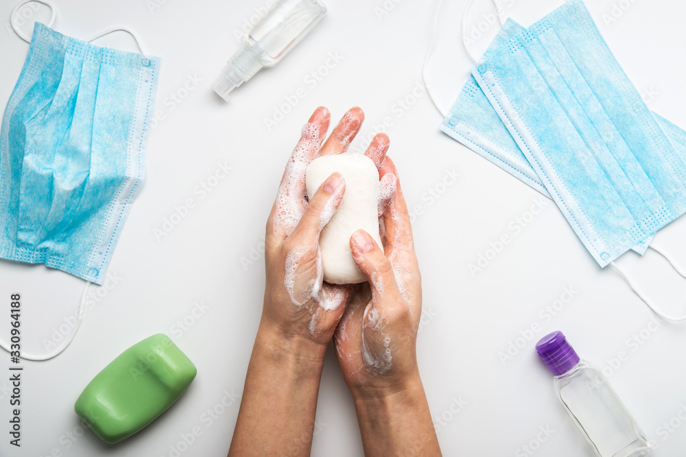 Health care hygiene protection prevention against virus, bacteria, flu ...