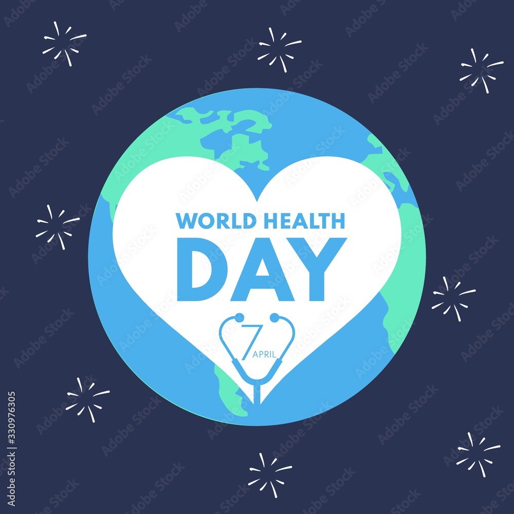 International world health day greeting card design template consisting ...