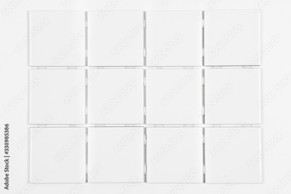 Sample of white tile, isolated on white background. Ready to be used on ...