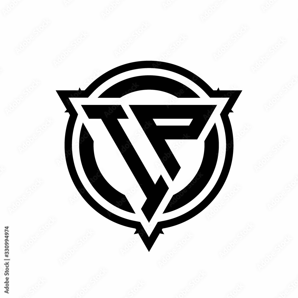 IP logo with triangle shape and circle with outline rounded design template Stock Vector | Adobe ...