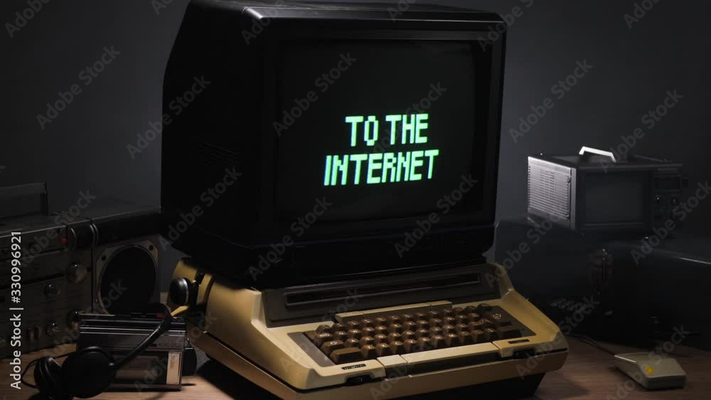 Vintage computer setup from the 70s 80s with a Connecting to the ...