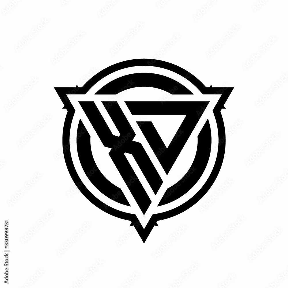 XD logo with triangle shape and circle with outline rounded design ...