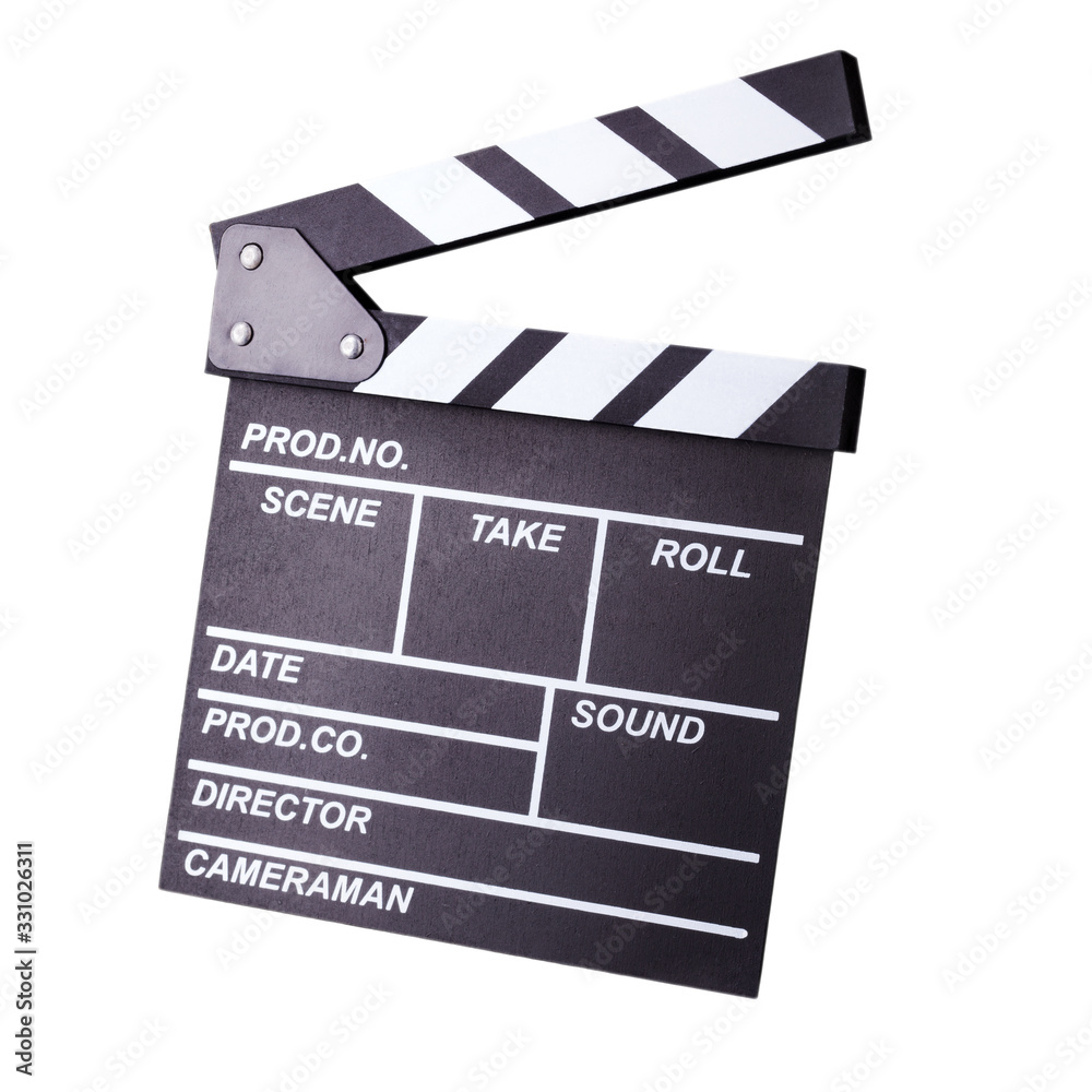 Film clapper board isolated on white background with clipping path ...