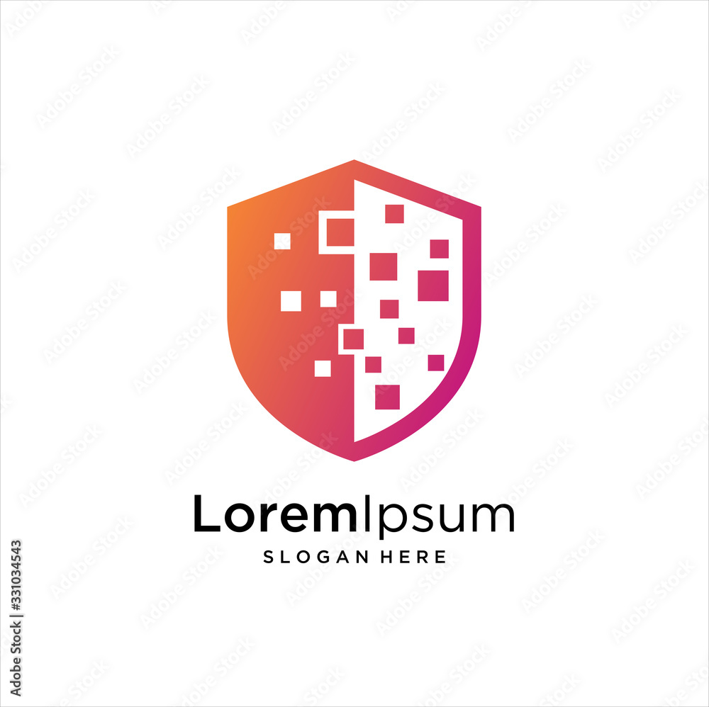 Shield security logo design vector. Security guard symbol icon ...