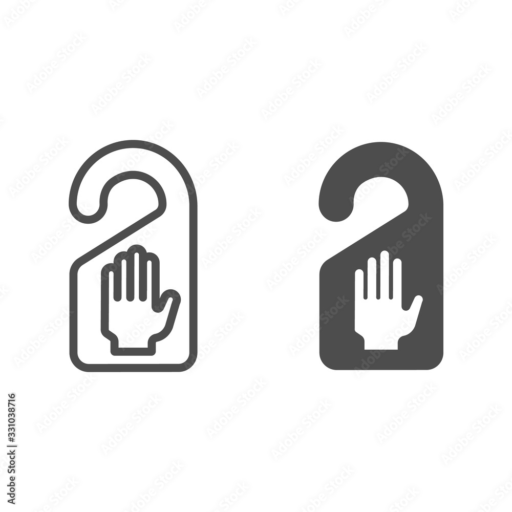 Do not disturb line and glyph icon. Warning talker board for door with ...